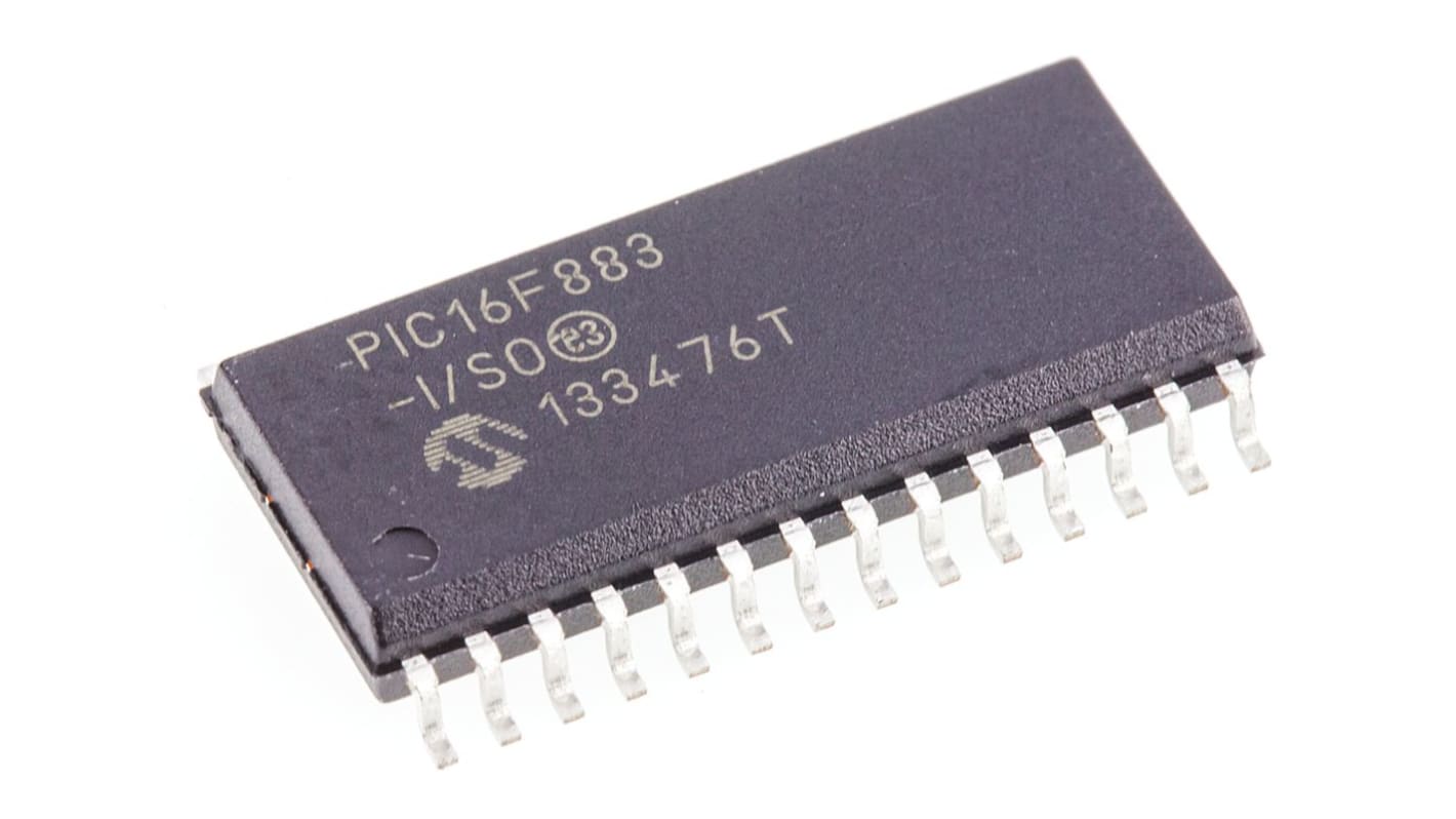 Microchip PIC16F883-I/SO, 8bit PIC Microcontroller, PIC16F, 20MHz, 4096 words Flash, 28-Pin SOIC ...