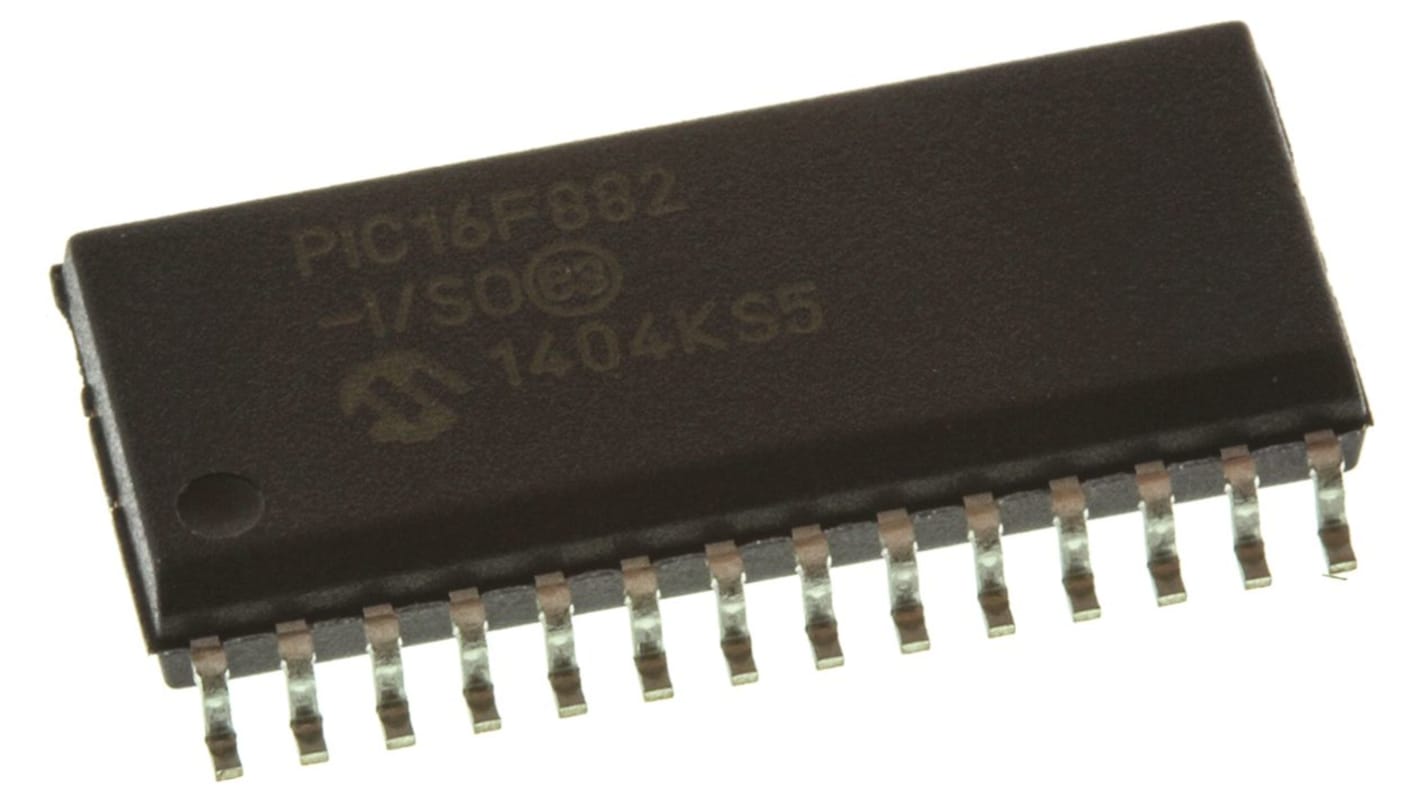 Microchip PIC16F882-I/SO, 8bit PIC Microcontroller, PIC16F, 20MHz, 2048 words Flash, 28-Pin SOIC ...
