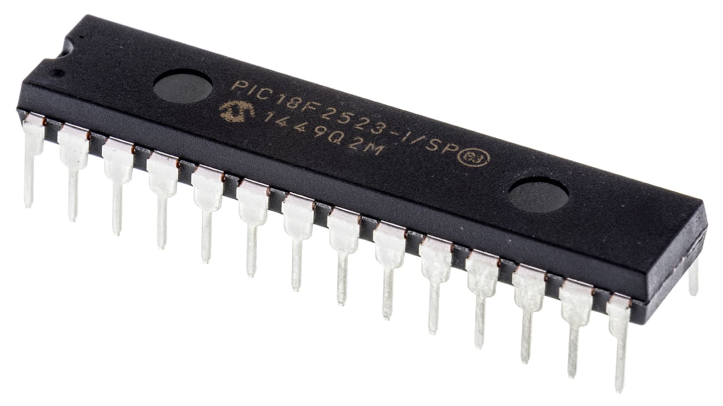 Microchip PIC18F2523-I/SP, 8bit PIC Microcontroller, PIC18F, 40MHz, 32 kB, 256 B Flash, 28-Pin ...