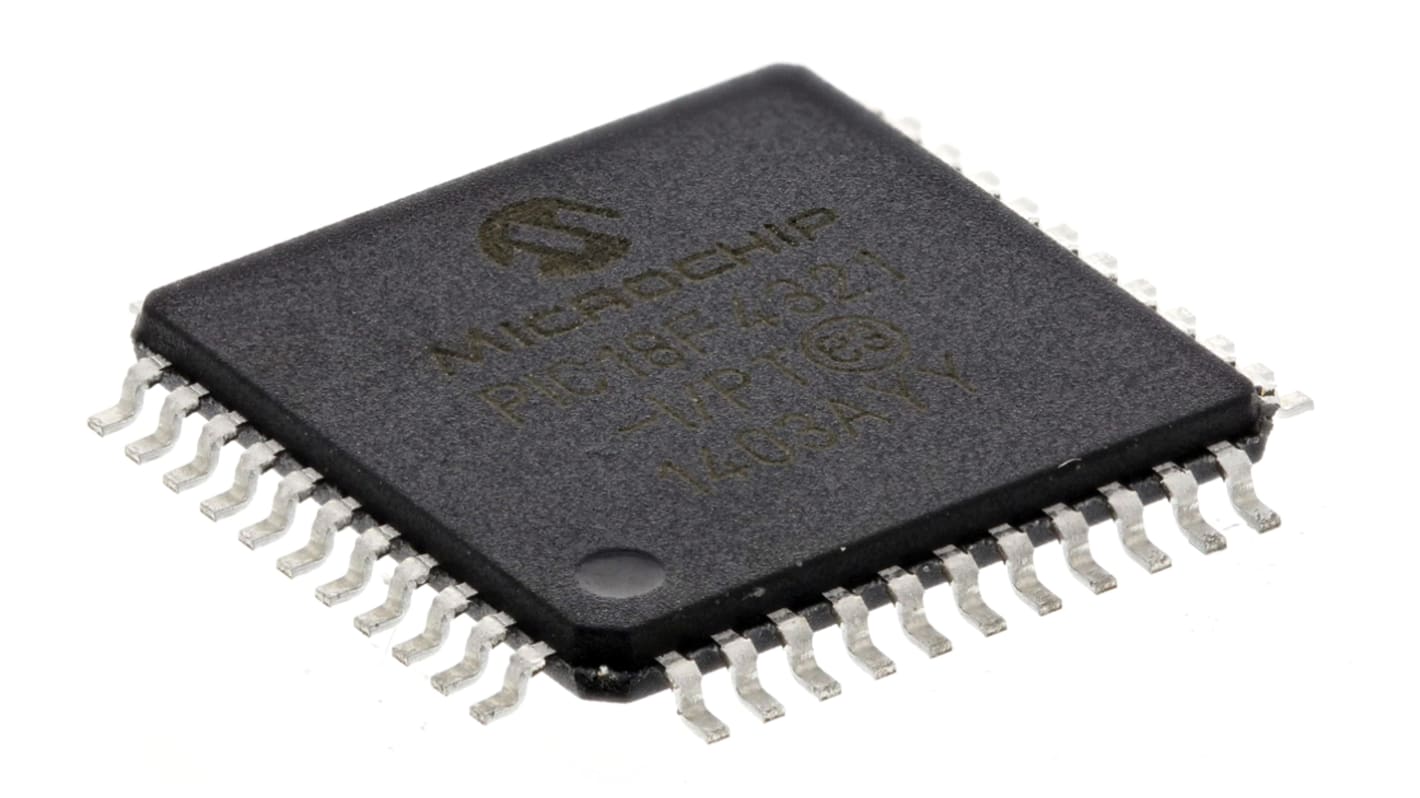 Microchip PIC18F4321-I/PT, 8bit PIC Microcontroller, PIC18F, 40MHz, 8 kB, 256 B Flash, 44-Pin ...