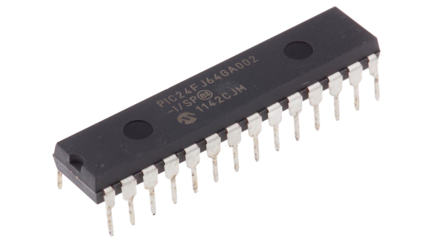 Microchip PIC24FJ64GA002-I/SP, 16bit PIC Microcontroller, PIC24FJ, 32MHz, 64 kB Flash, 28-Pin ...