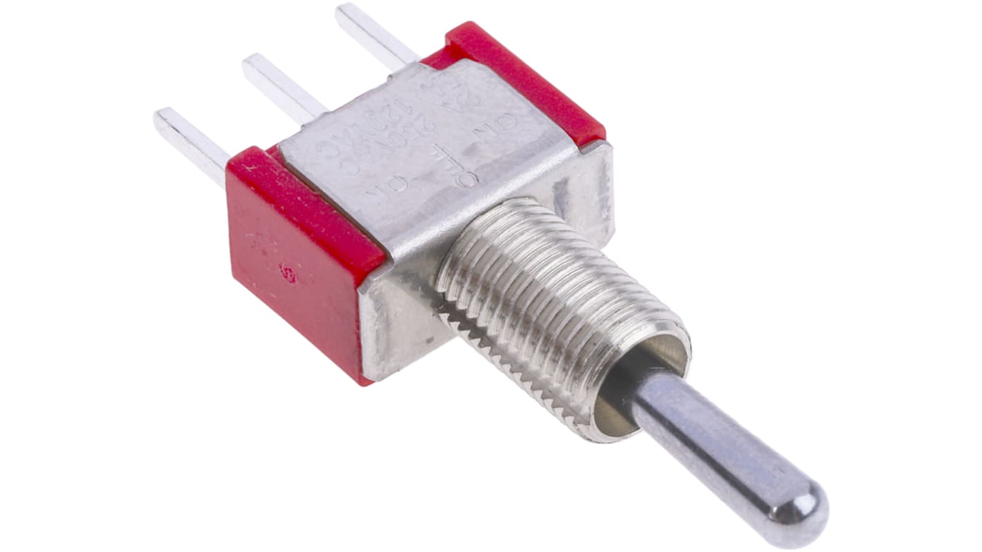 RS PRO Toggle Switch, PCB Mount, On-Off-On, SPDT, Through Hole Terminal ...