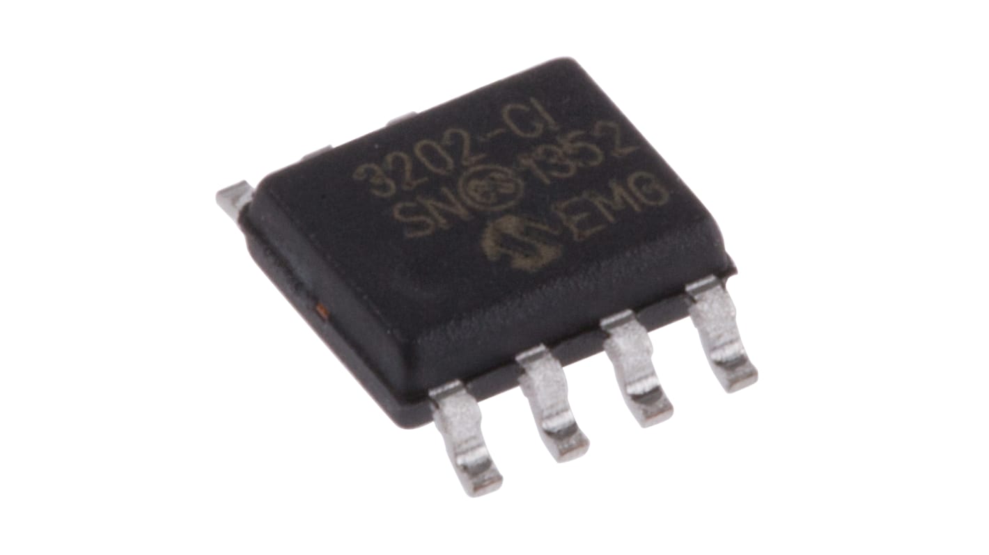 MCP3202-CI/SN | Microchip, Dual 12-bit- ADC 100ksps, 8-Pin SOIC | RS