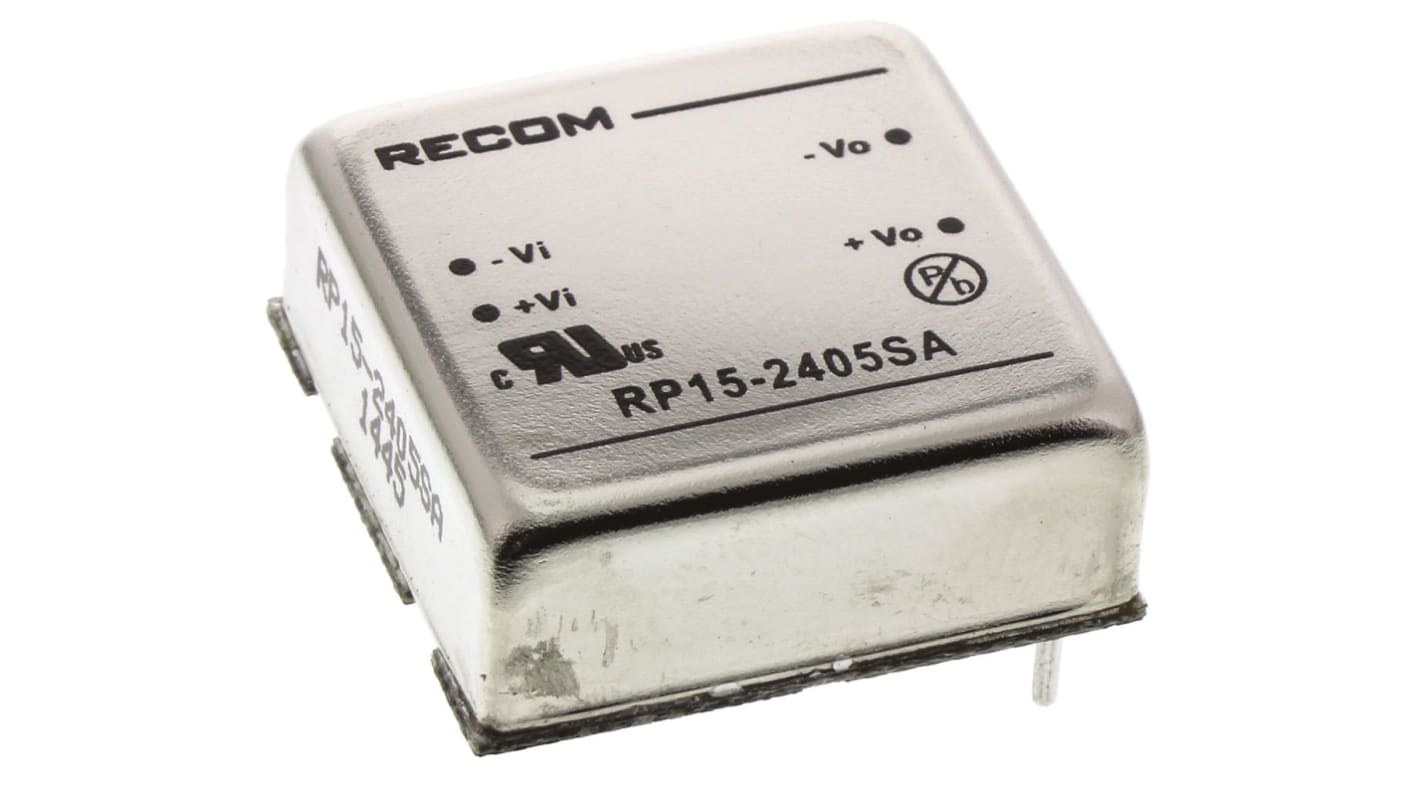 RP15-2405SA | Recom RP15 A DC-DC Converter, 5V dc/ 3A Output, 18 → 36 V ...