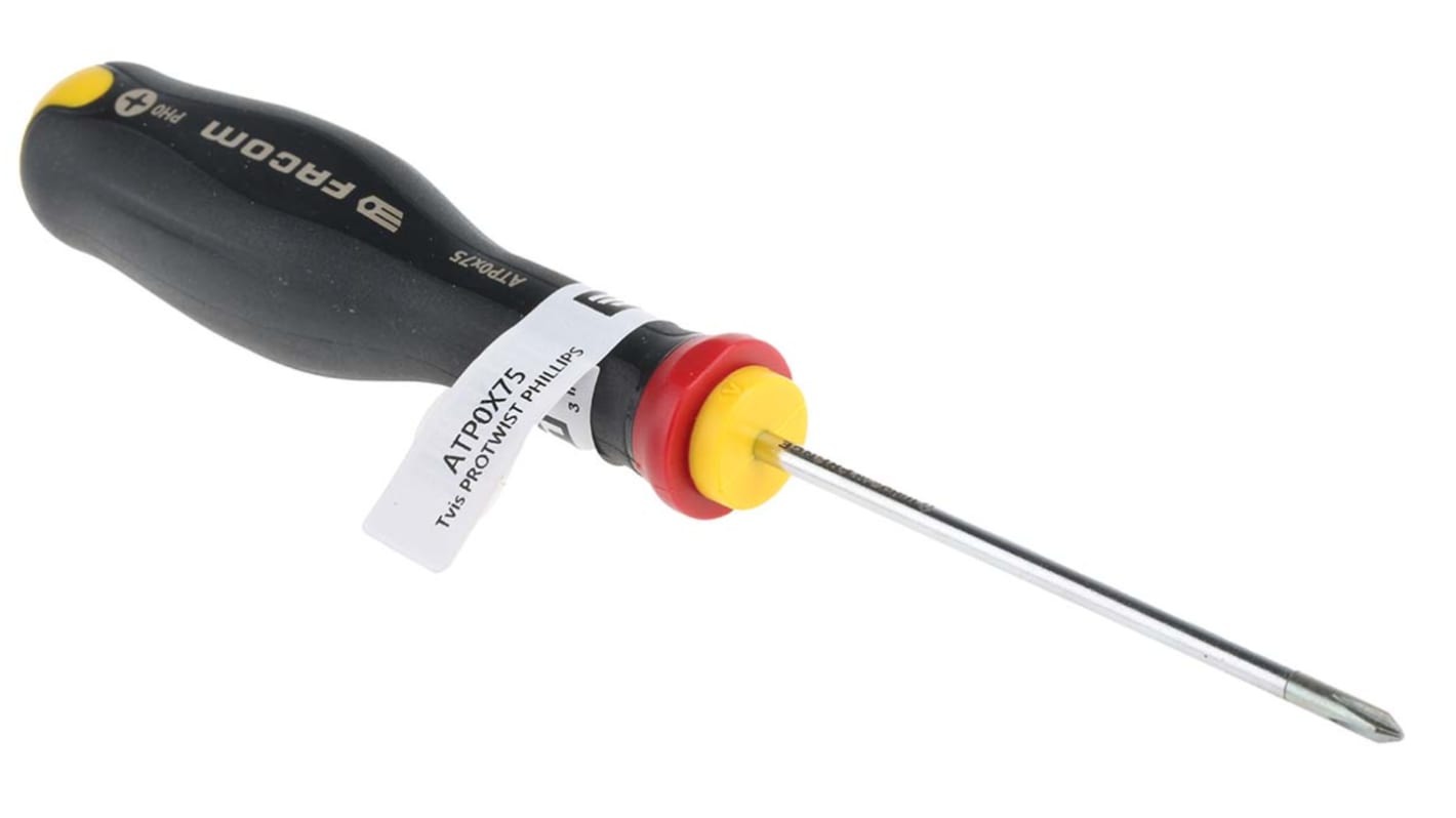 ATP0X75 | Facom Phillips Screwdriver, PH0 Tip, 75 mm Blade, 178 mm ...
