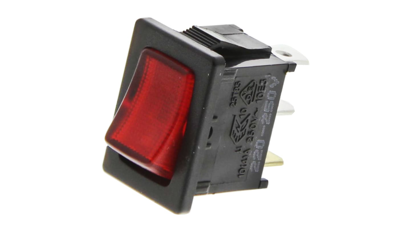 RS PRO Illuminated SPST, On-Off Rocker Switch Panel Mount | RS