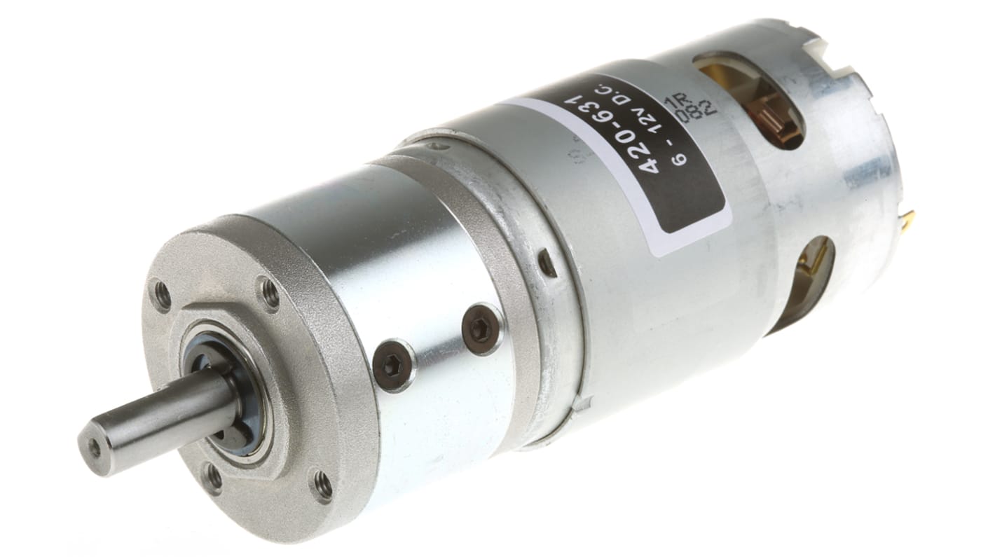 RS PRO Brushed Geared DC Geared Motor, 41.3 W, 12 V dc, 29 Ncm, 1425 ...