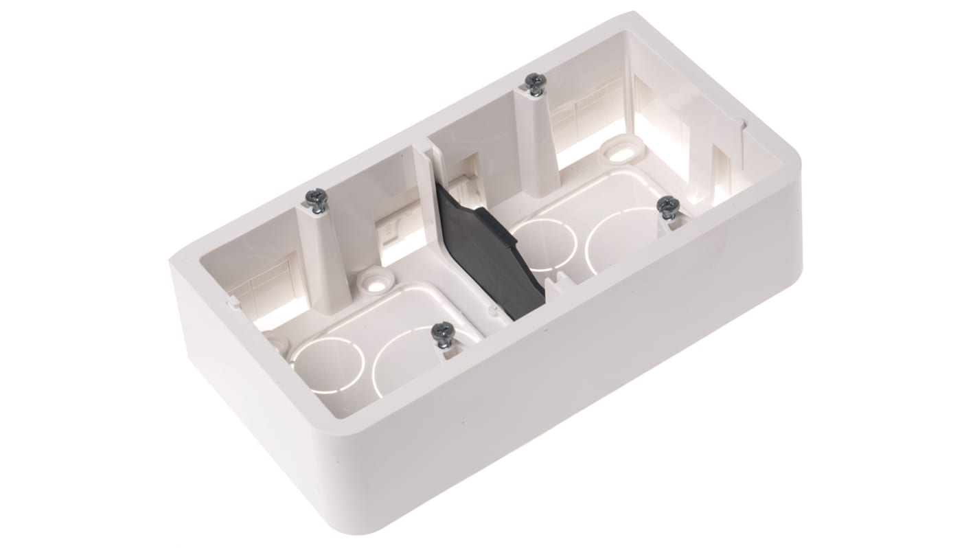 0 802 85 | Legrand Mosaic White Plastic Back Box, NF, IP20, 2 Gangs | RS