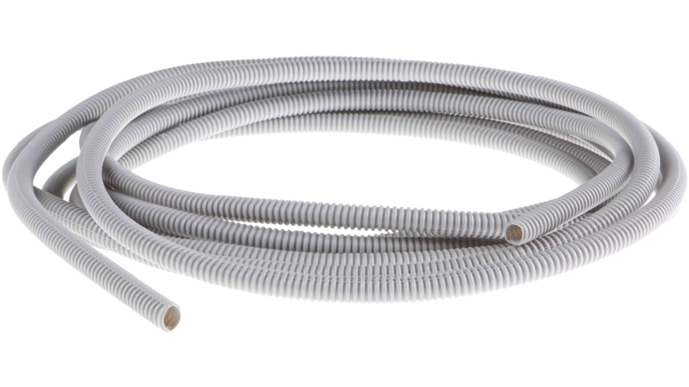 RS PRO Leerrohr Kunststoff, Ø 10mm nom. flexibel, Grau A ø 10.2mm I ø 7 ...