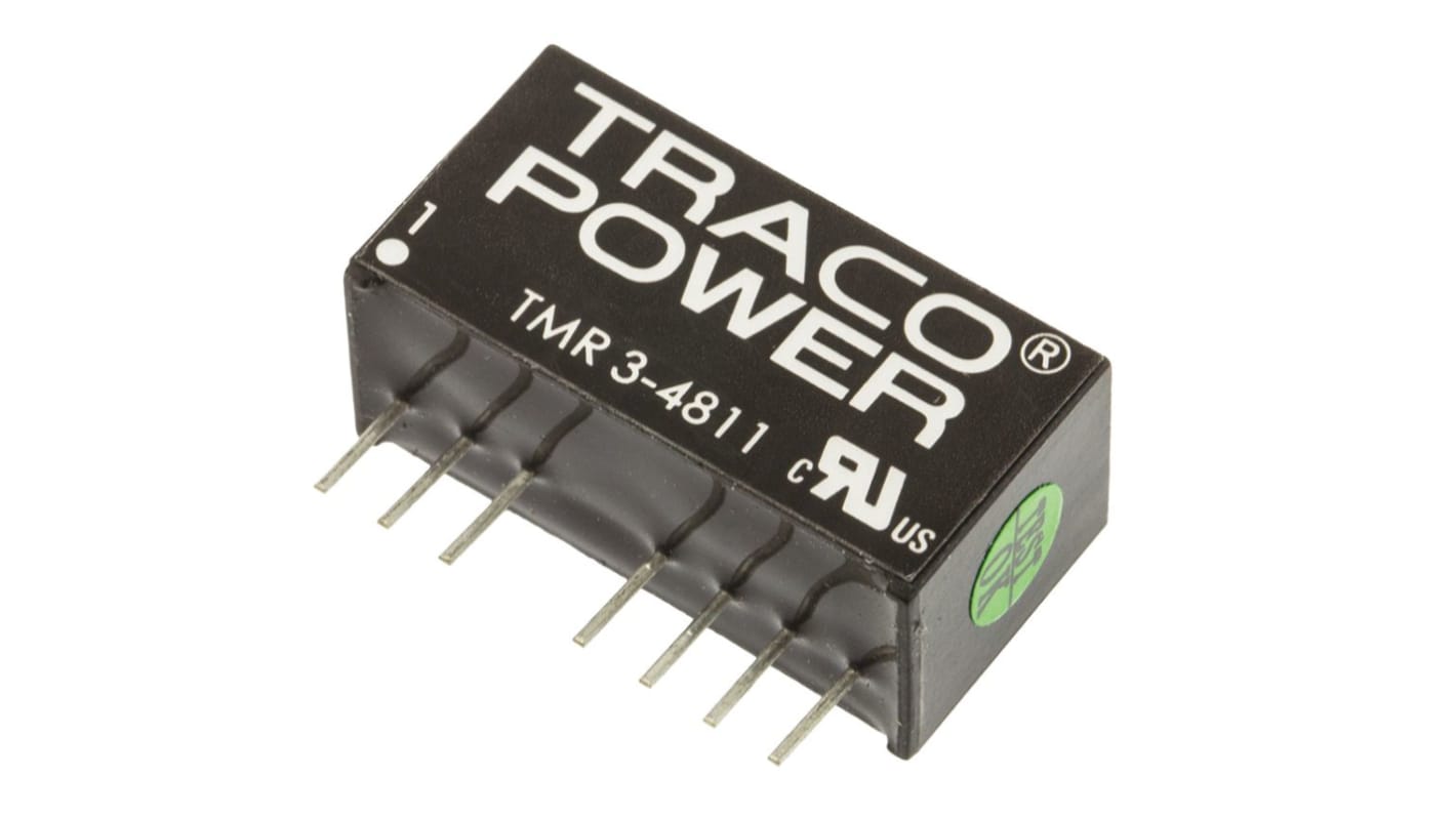 TMR 3-4811 | TRACOPOWER TMR 3 DC-DC Converter, 5V dc/ 600mA Output, 36 → 75 V dc Input, 3W ...