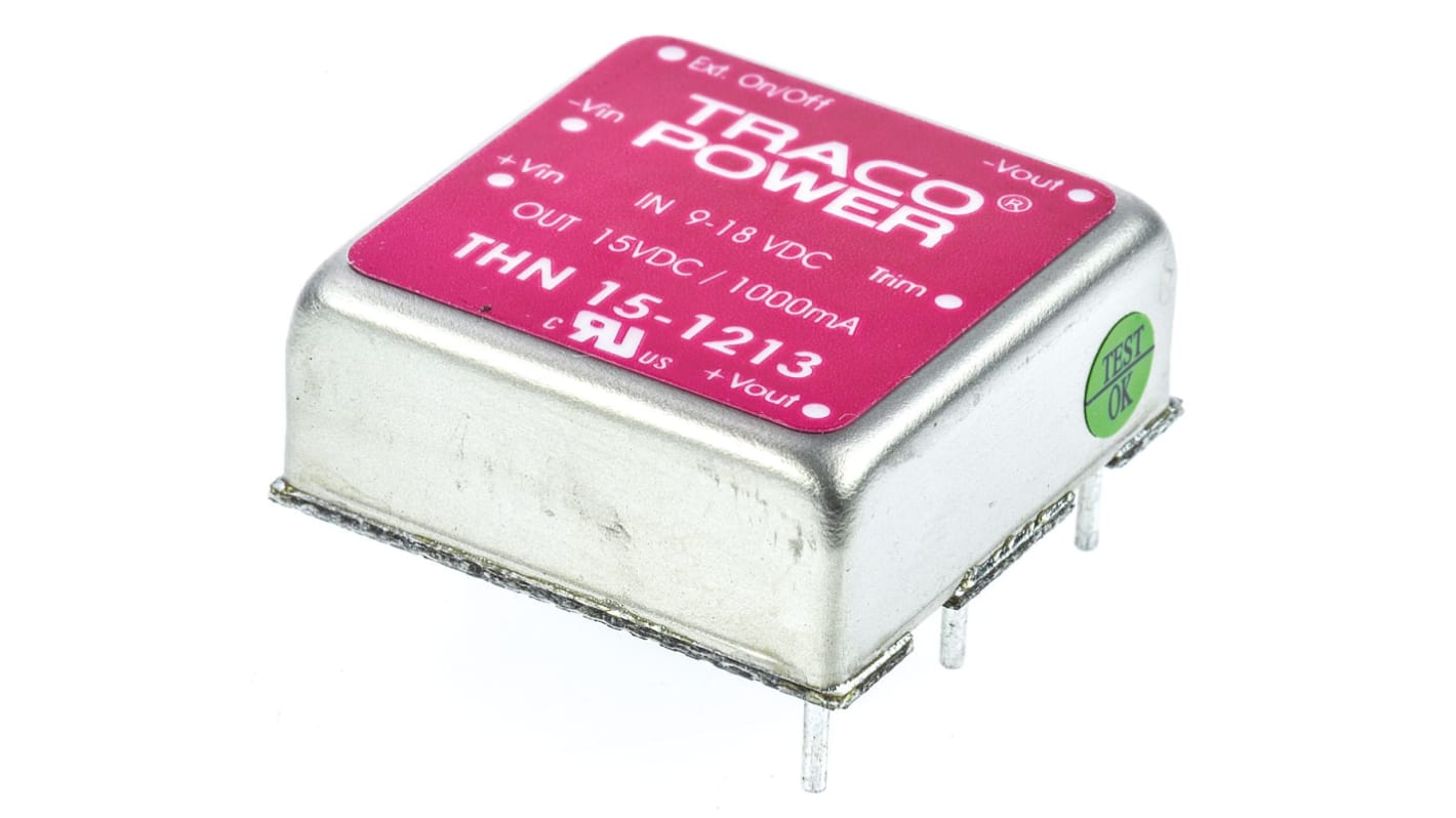 TRACOPOWER DC-DCコンバータ Vout：15V dc 9 → 18 V dc, 15W, THN 15-1213 | RS
