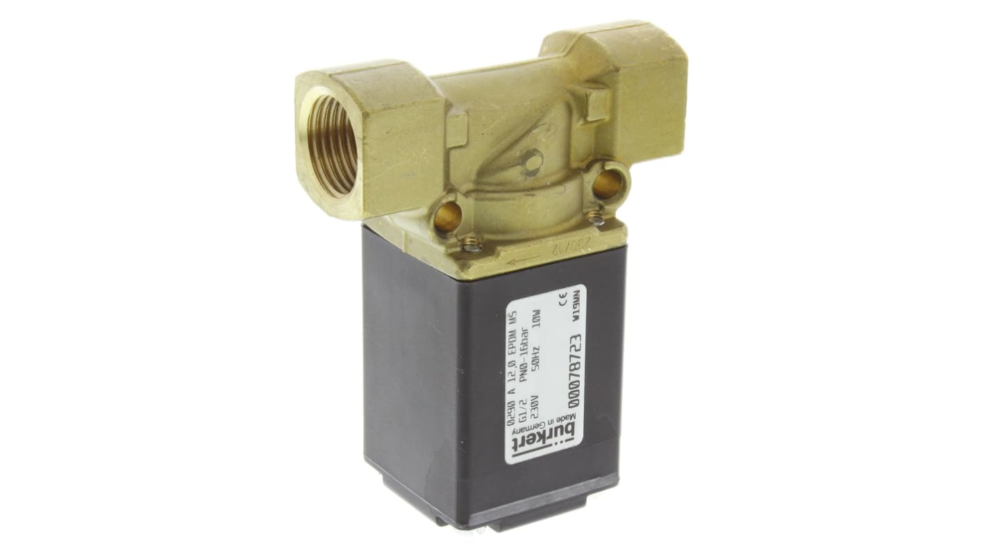 Burkert Solenoid Valve 078723, 2 port(s) , NC, 230 V ac, 1/2in | RS