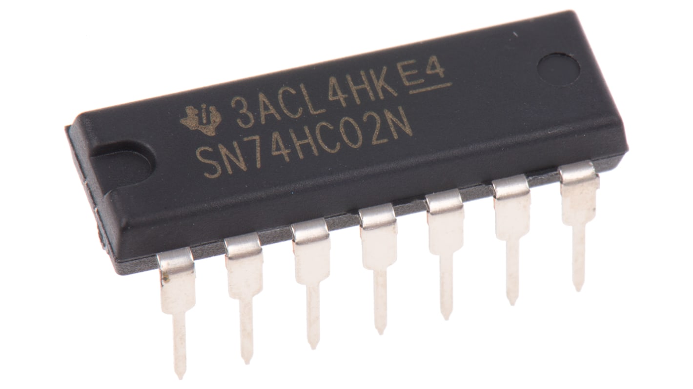 Texas Instruments SN74HC02N, Quad 2-Input NOR Logic Gate, 14-Pin PDIP | RS