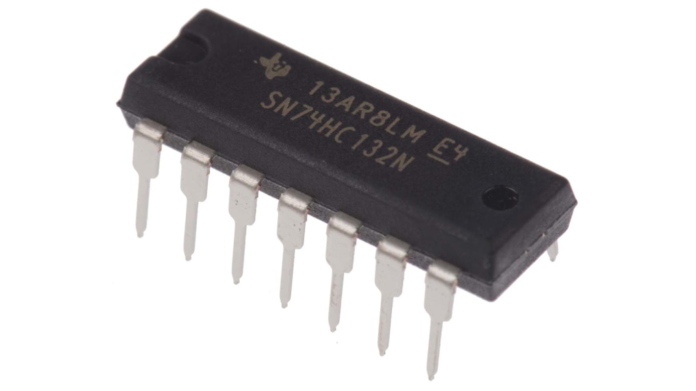 Texas Instruments SN74HC132N, Quad 2-Input NAND Schmitt Trigger Logic Gate, 14-Pin PDIP | RS