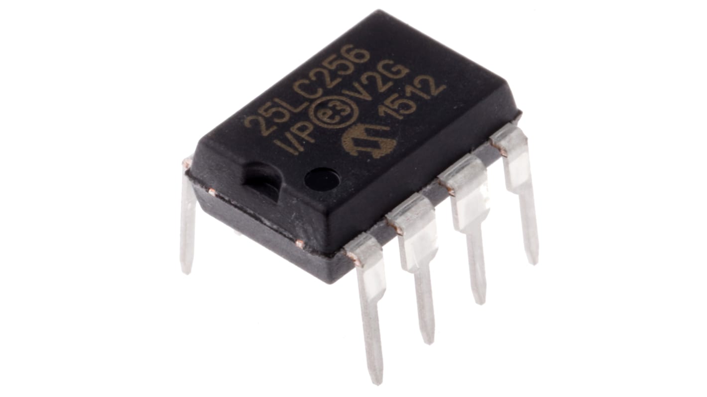 25LC256-I/P | マイクロチップ, シリアルEEPROM 256kbit シリアル-SPI AEC-Q100 | RS