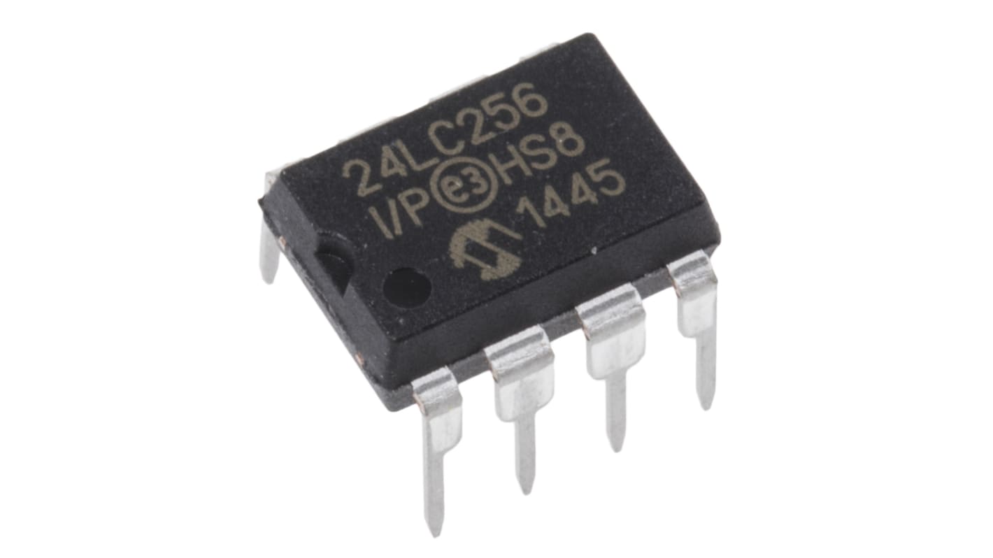 Microchip 24LC256-I/P, 256kbit Serial EEPROM Memory, 900ns 8-Pin PDIP ...