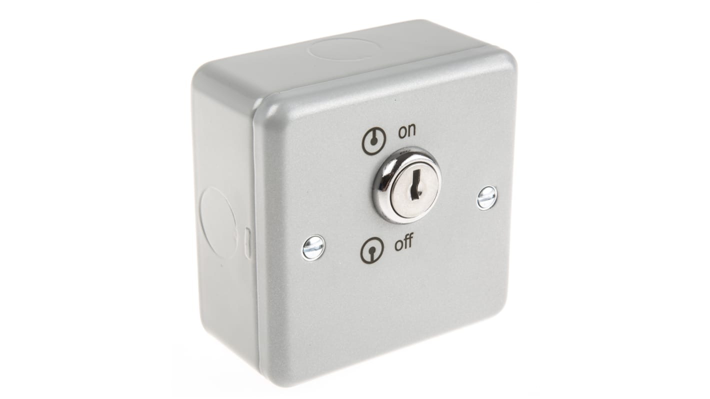 K5252 ALM | MK Electric Grey 1 Gang Key Operated Socket Switch, 2 Poles ...
