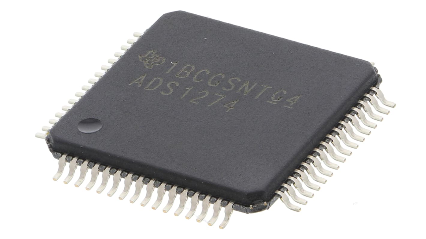 ADS1274IPAPT | Texas Instruments, Quad 24-bit- ADC 144ksps, 64-Pin ...