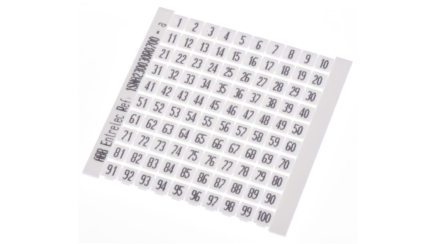 1SNA230030R0700 | Entrelec, RC Marker Card for use with Terminal Blocks ...