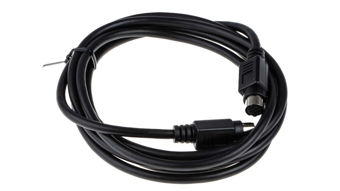 RS PRO Male 8 Pin mini-DIN to Female 8 Pin mini-DIN Black DIN Cable 2m | RS