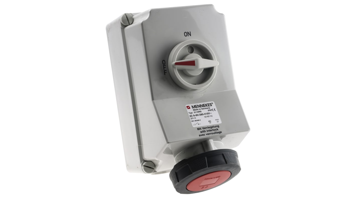 5110A | MENNEKES Switchable IP67 Industrial Interlock Socket 3P+E ...