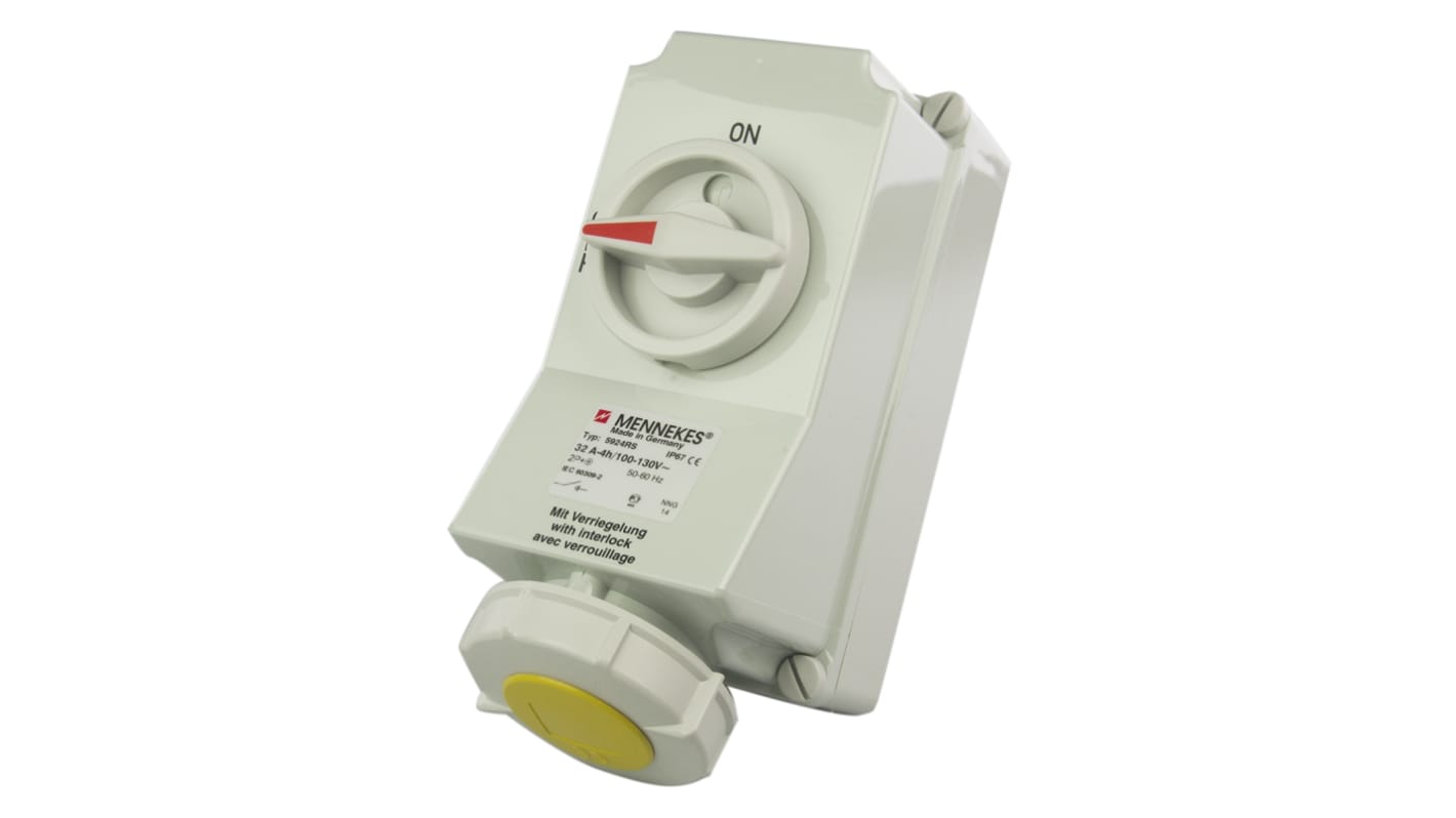 5924A | MENNEKES Switchable IP67 Industrial Interlock Socket 2P+E, 32A ...