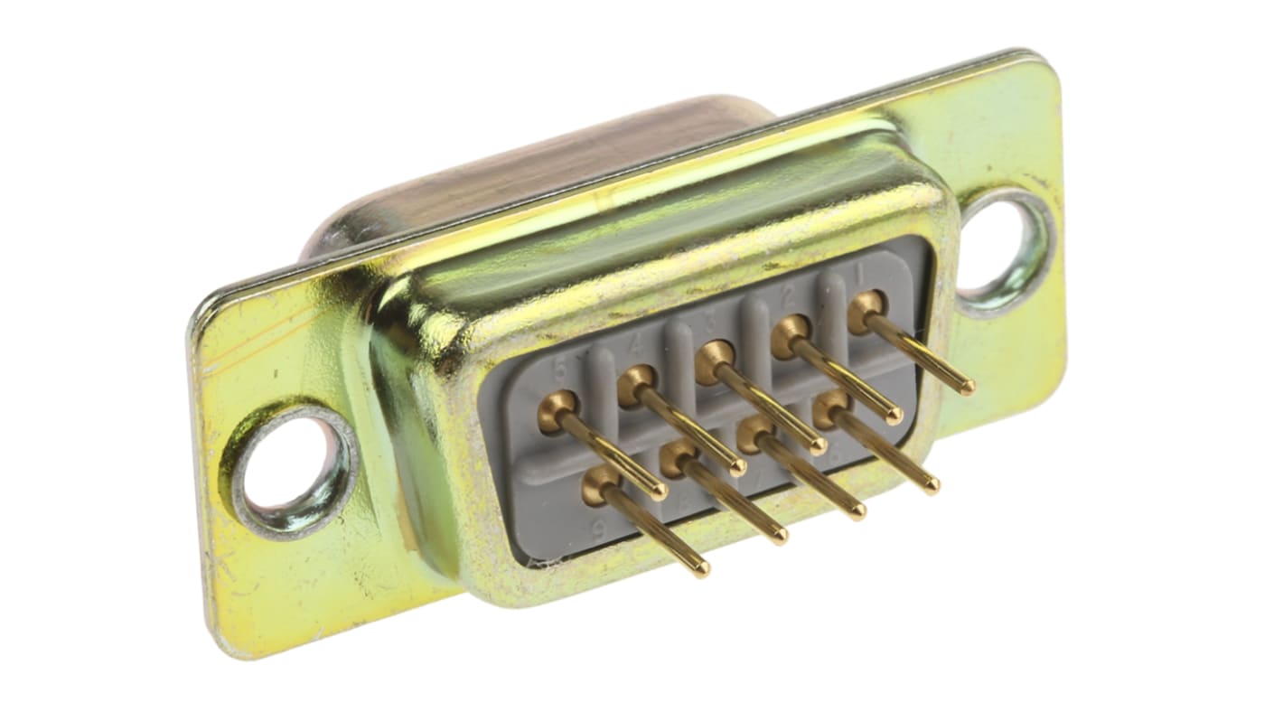 RS PRO 9 Way Through Hole D-sub Connector Plug, 2.74mm Pitch | RS