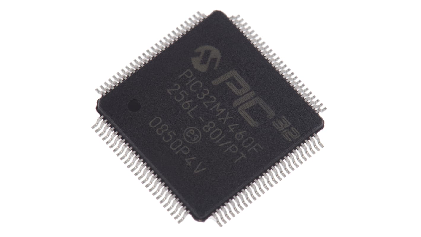 Microchip PIC32MX460F256L-80I/PT, 32bit PIC Microcontroller, PIC32MX, 80MHz, 12 kB, 256 kB Flash ...