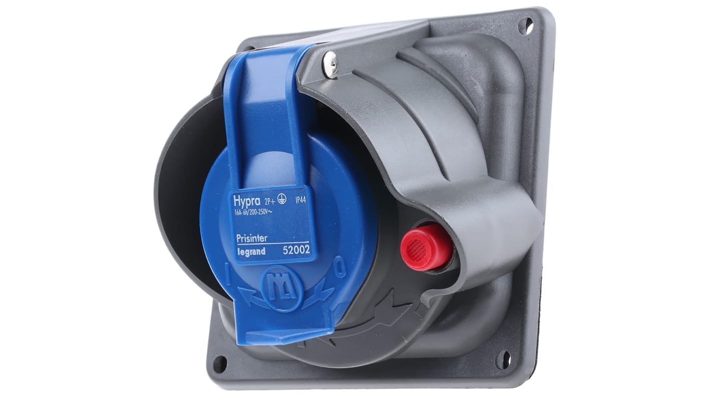 0 520 02 | Legrand, HYPRA IP44, IP45 Blue Panel Mount 2P + E Right ...