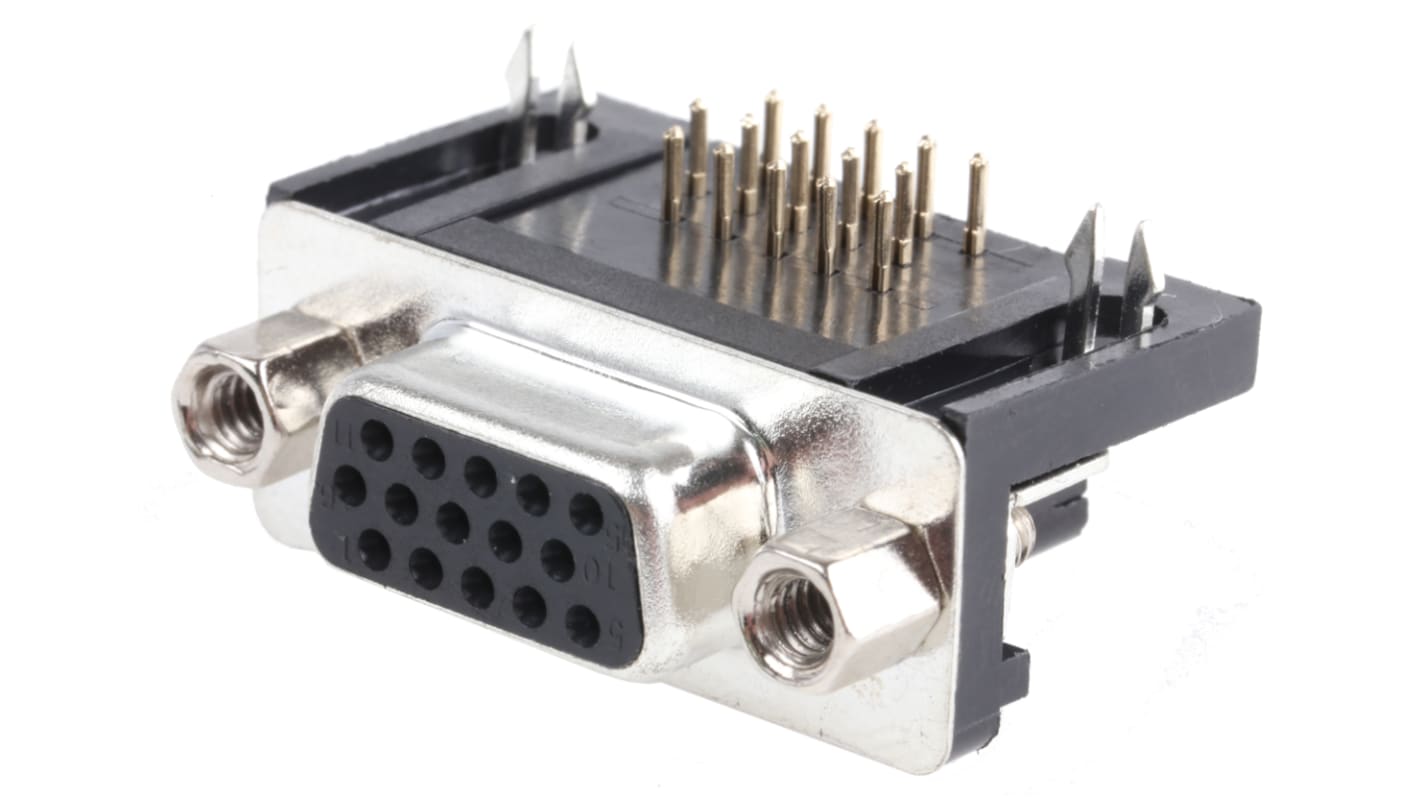 RS PRO 15 Way Right Angle Through Hole D-sub Connector Socket, 2.29mm ...