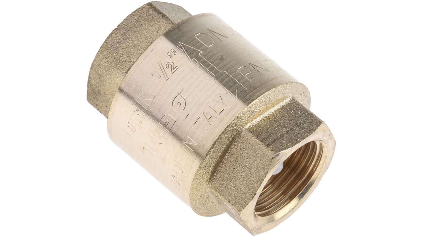 RS PRO Brass Single Check Valve, BSPP 1/2in, 12 bar | RS