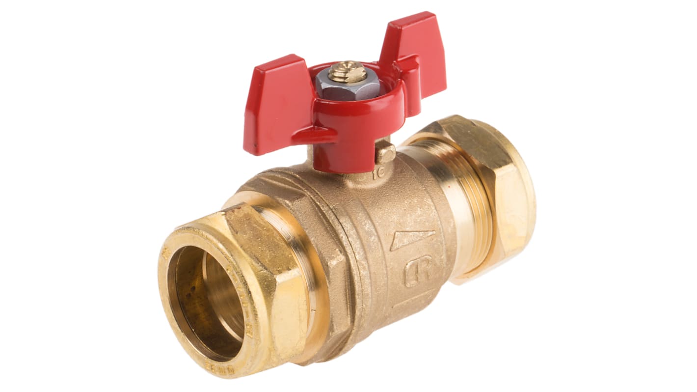 RS PRO Brass Full Bore, 2 Way, Ball Valve, BSPP 28mm, 28mm | RS