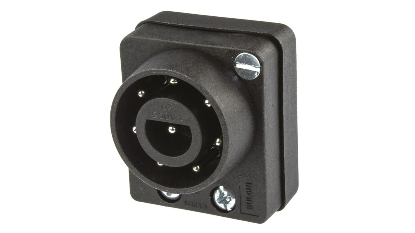 PX0551 | Bulgin Power Connector Cable Mount Plug, 8, Screw Down ...