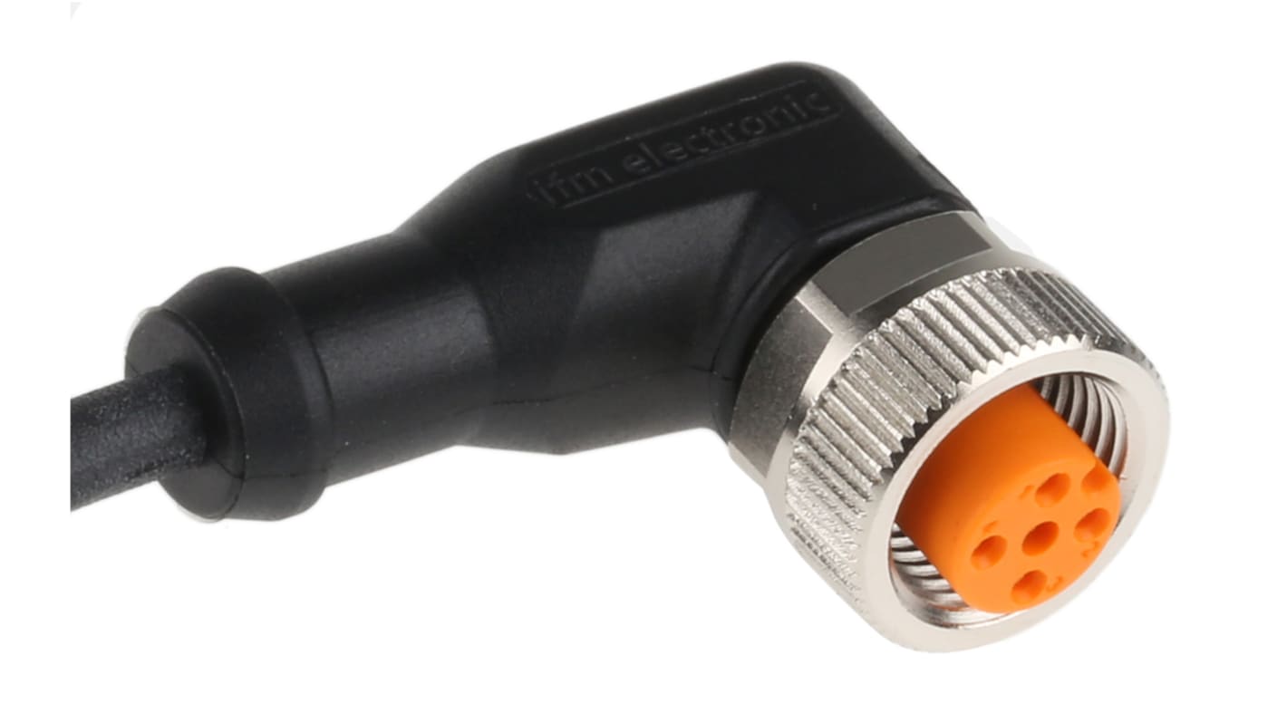 EVC009 | ifm electronic Right Angle Female 4 way M12 to Unterminated Sensor Actuator Cable, 10m | RS