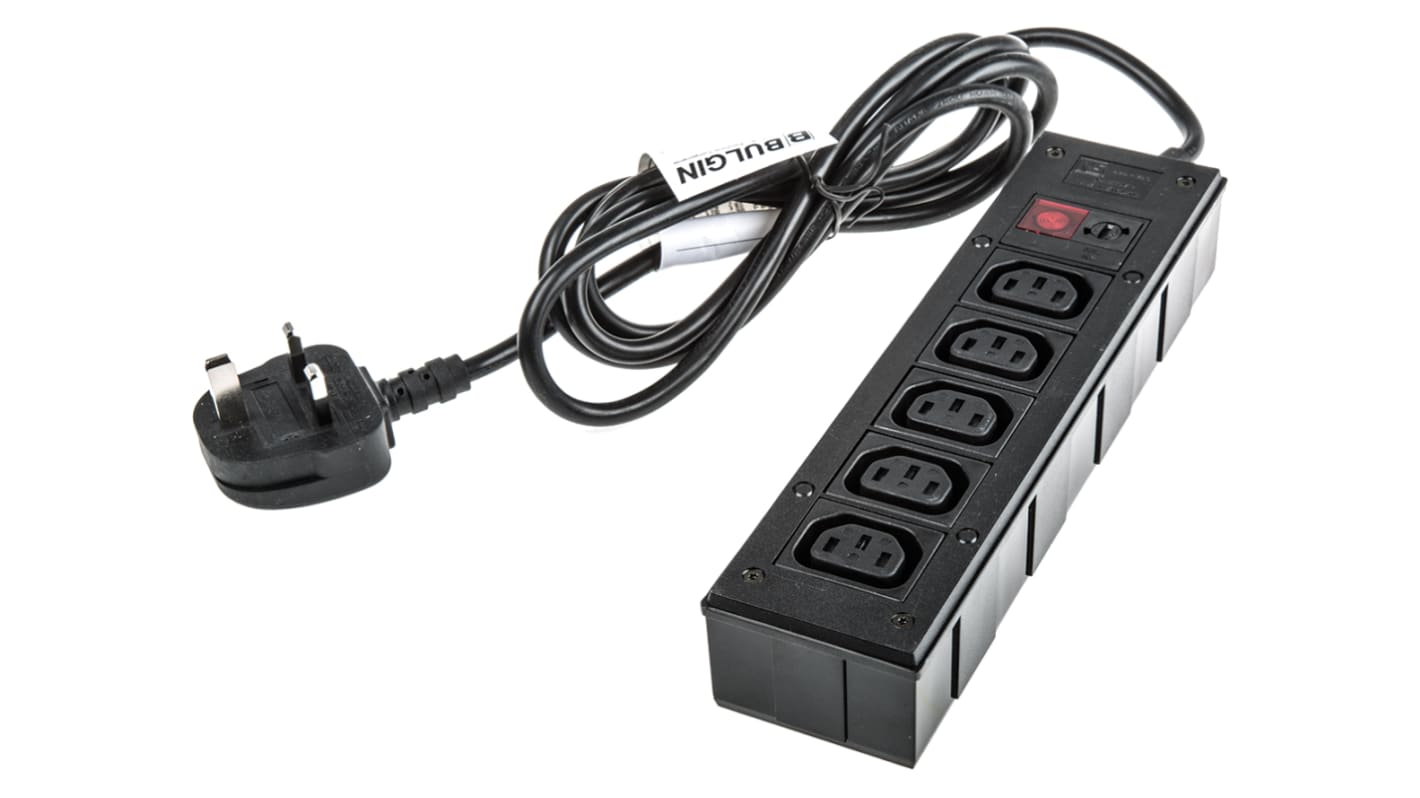 PXD303/050/01/1 | IEC C13 5 Gang Power Distribution Unit, 2m Cable, 10A ...
