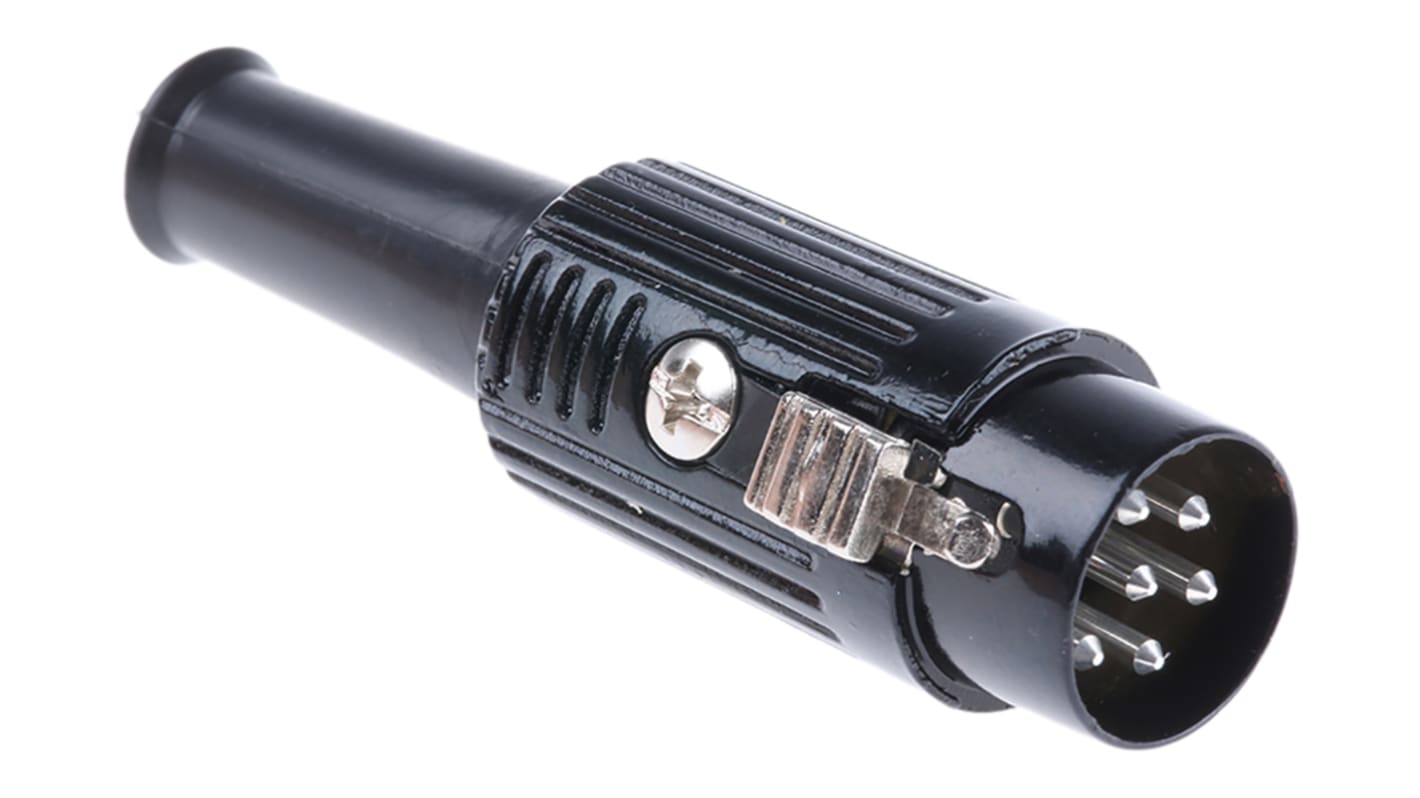 RS PRO 6 Pole Din Plug, 1A, 100 V ac, Push Lock, Male, Cable Mount | RS
