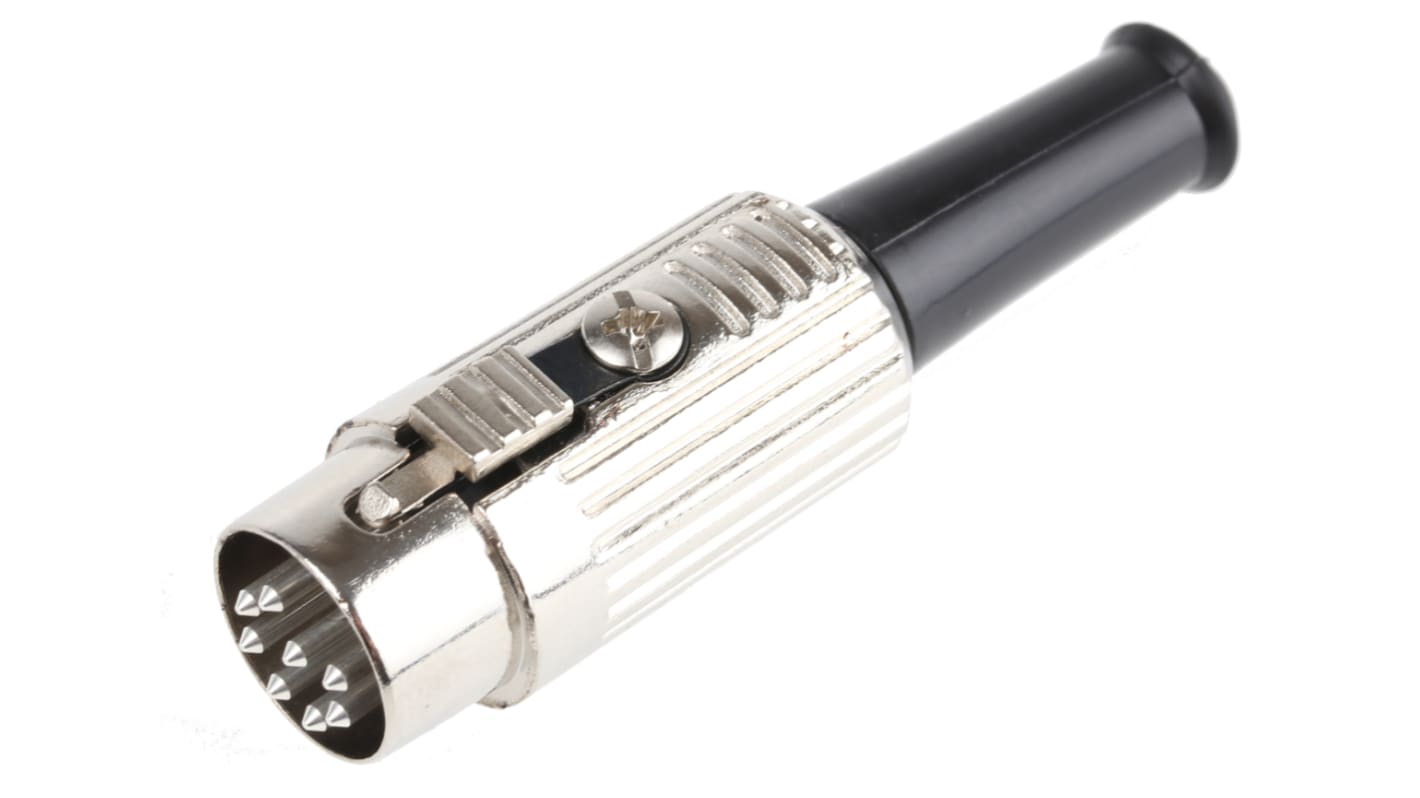 RS PRO 8 Pole Din Plug, 1A, 100 V ac, Push Lock, Male, Cable Mount | RS