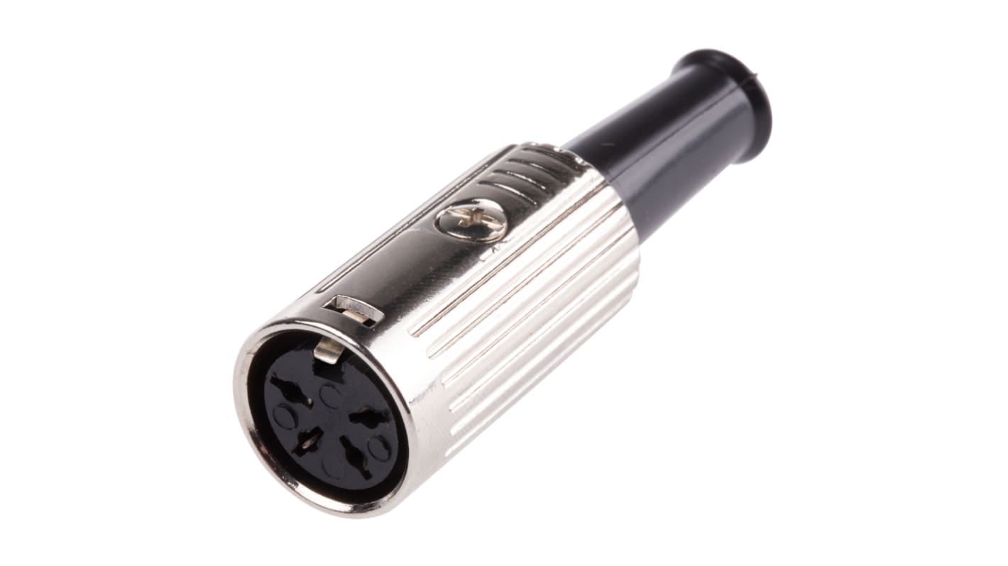 RS PRO 4 Pole Din Socket, 1A, 100 V ac, Push Lock, Female, Cable Mount | RS