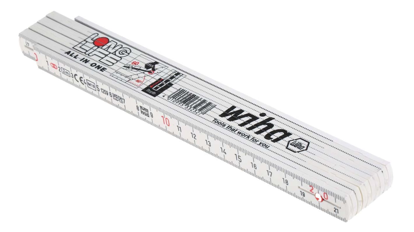 33232 | Wiha 2m Plastic Metric Folding Ruler | RS