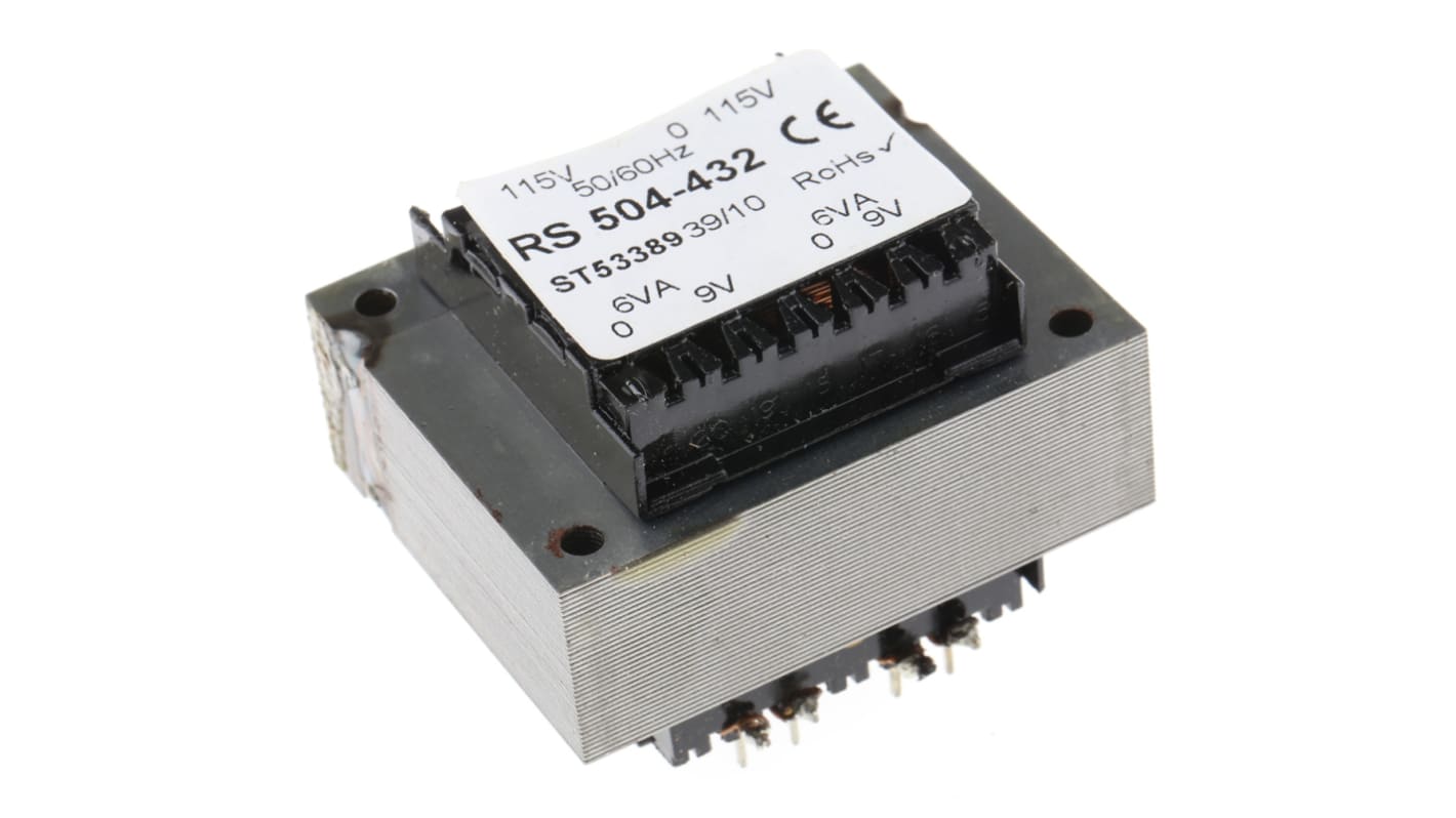 RS PRO 9V ac 2 Output Through Hole PCB Transformer, 12VA | RS