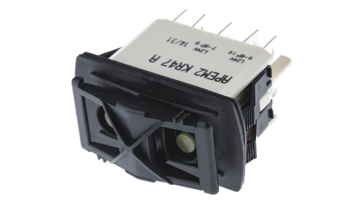 KR47CAKLLG | APEM Illuminated DPDT, (On)-Off-(On) Rocker Switch Panel ...