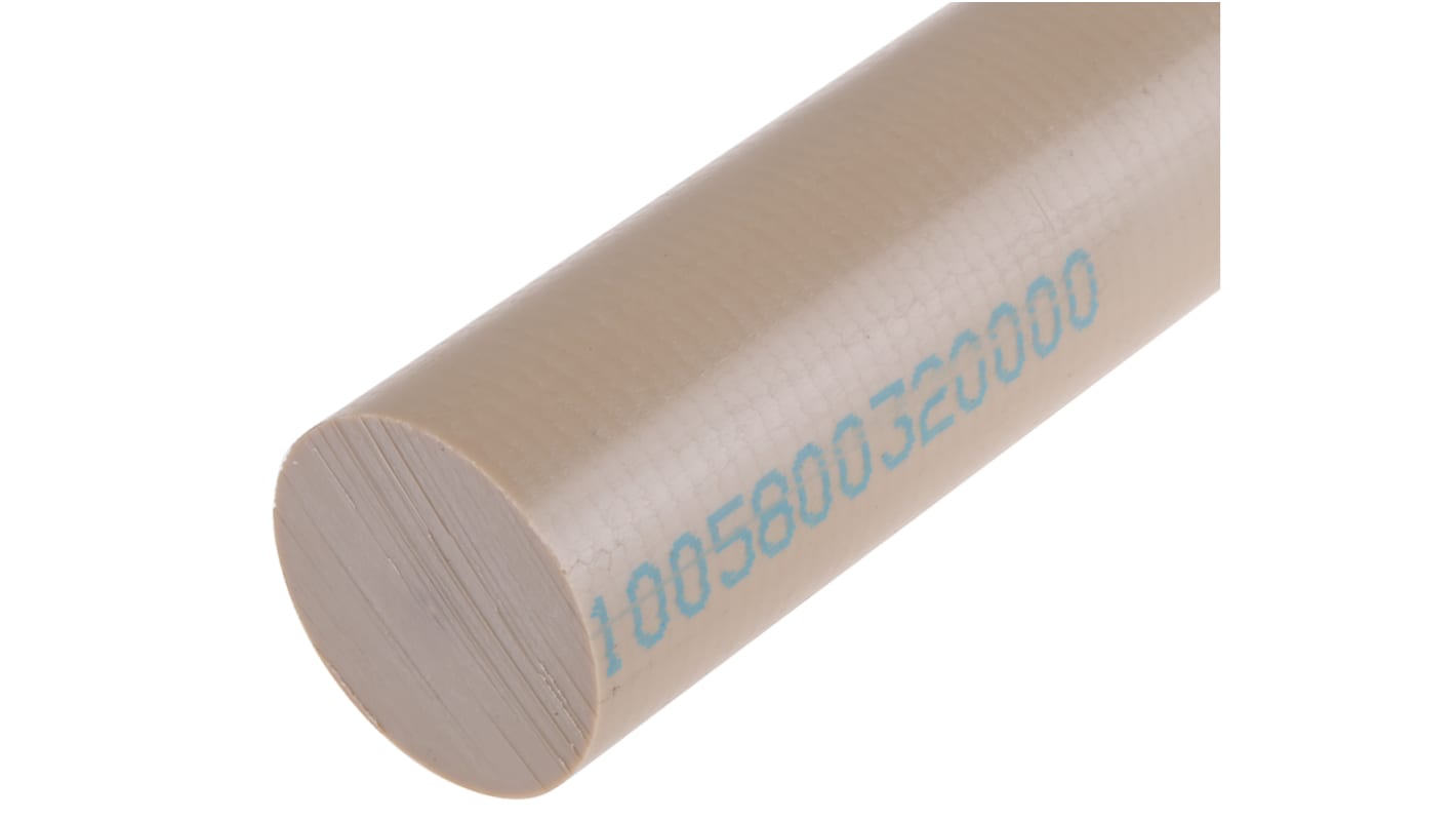 RS PRO Beige Polyetheretherketone PEEK Rod, 300mm x 32mm Diameter | RS