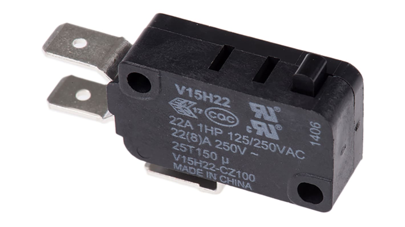 V15H22-CZ100 | Honeywell Plunger Micro Switch, Quick Connect Terminal ...