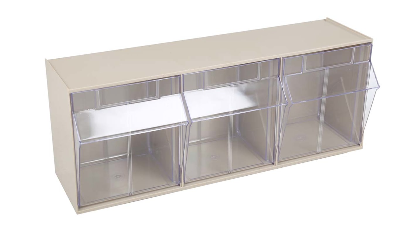 RS PRO 3 Tilt Drawer Unit, PP, 240mm x 600mm x 200mm | RS