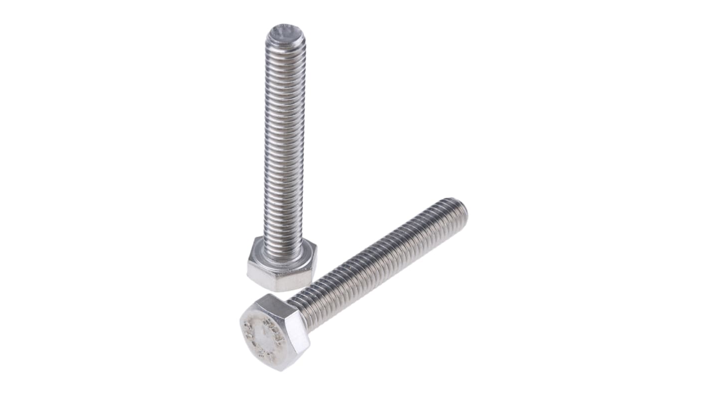 RS PRO Stainless Steel Hex, Hex Bolt, M6 x 40mm | RS