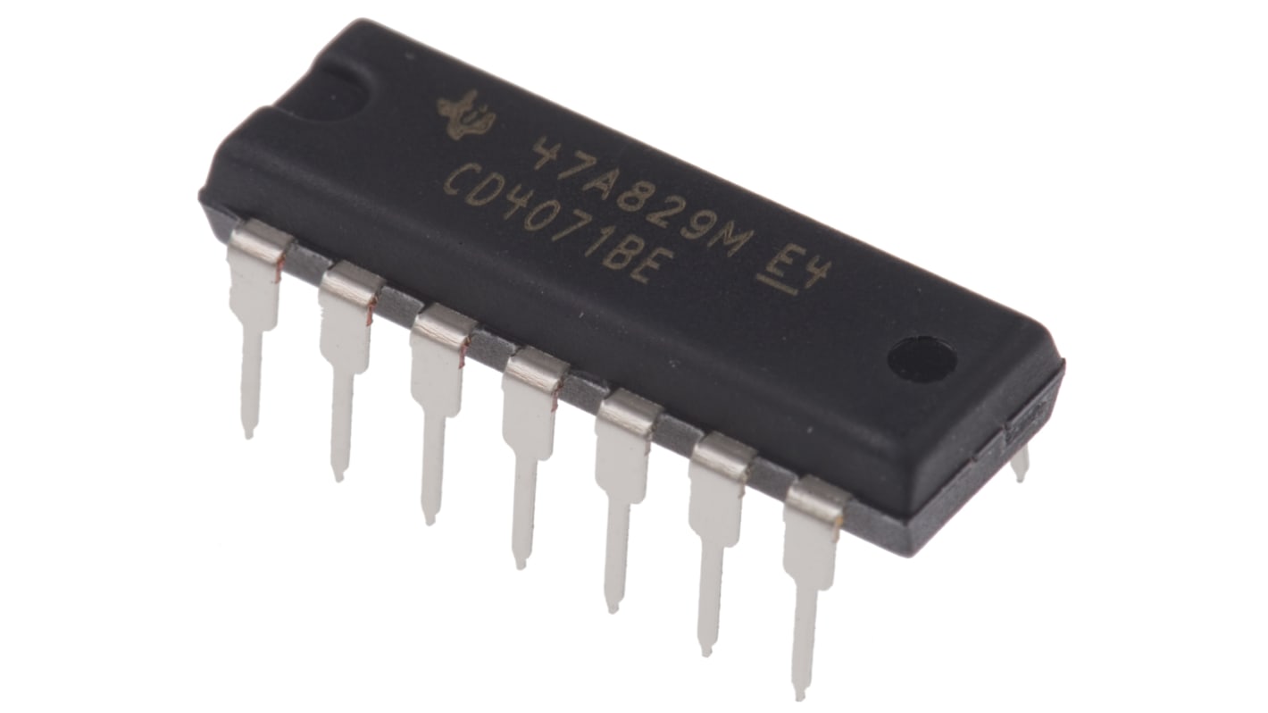 Texas Instruments CD4071BE, Quad 2-Input OR Logic Gate, 14-Pin PDIP | RS