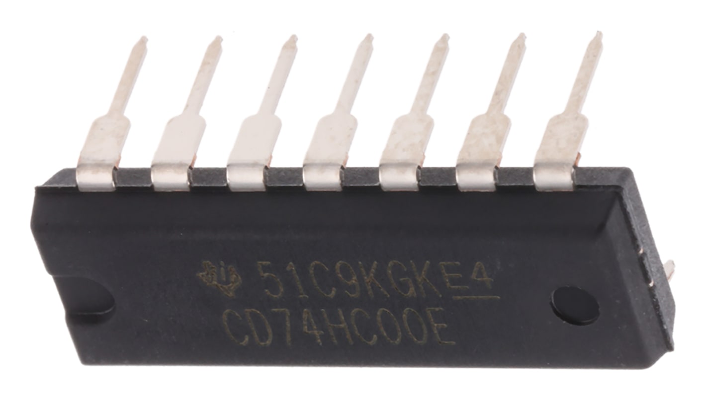 Texas Instruments CD74HC00E, Quad 2-Input NAND Logic Gate, 14-Pin PDIP | RS