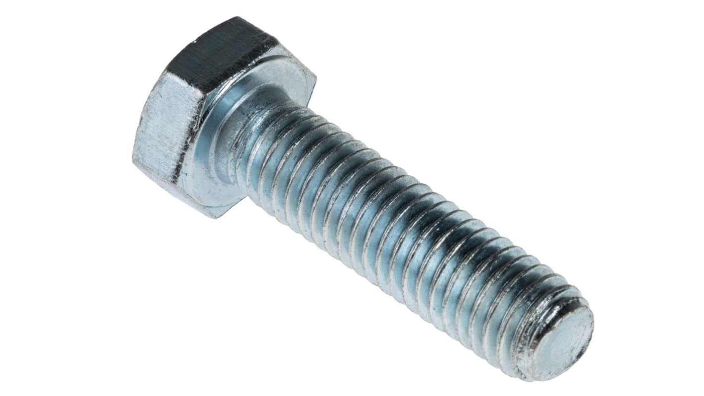 RS PRO Bright Zinc Plated Steel Hex, Hex Bolt, M8 x 30mm | RS