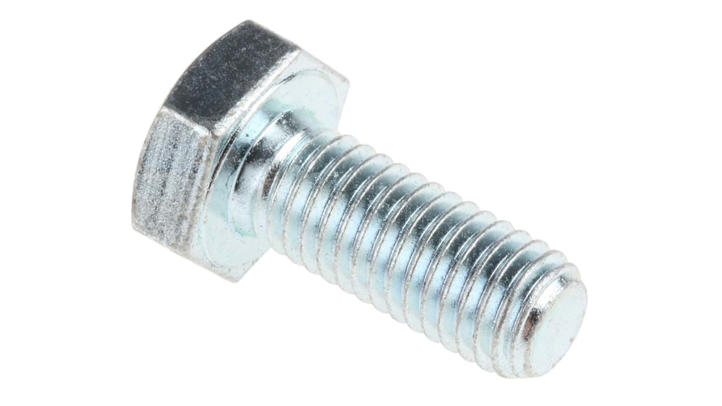 RS PRO Bright Zinc Plated Steel Hex, Hex Bolt, M10 x 25mm | RS