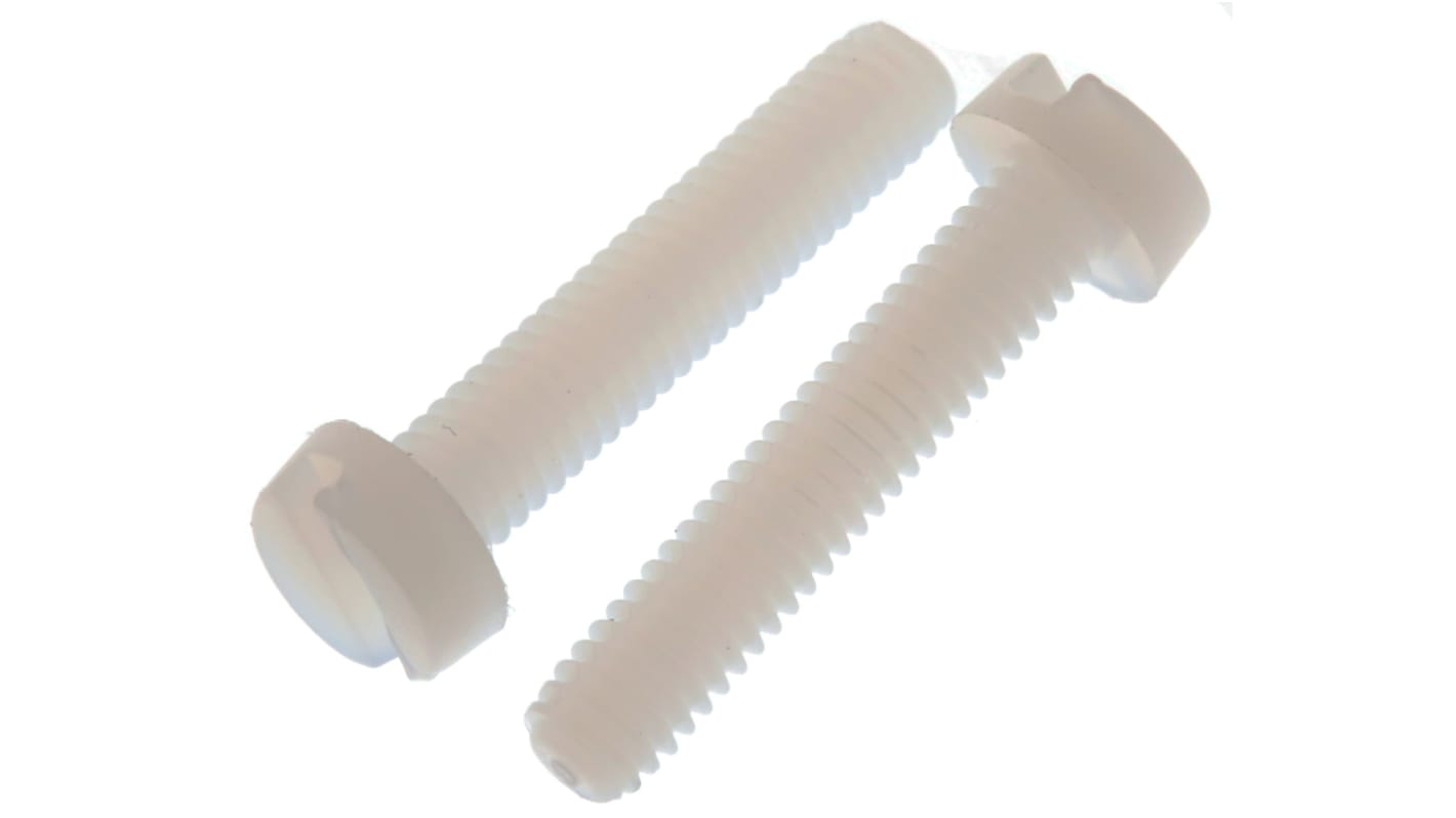 RS PRO Slot Cheese Head Nylon Machine Screws, M4x20mm | RS
